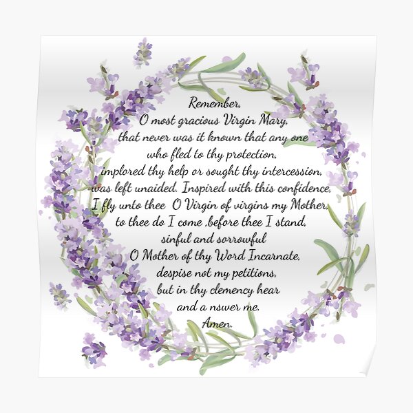 "Memorare" Poster for Sale by neteor | Redbubble