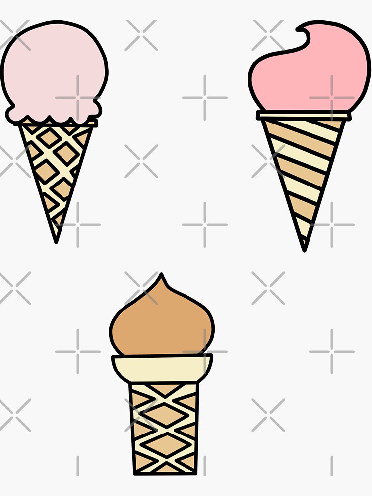 "Cute Summer Ice Cream Sticker Pack" Sticker by CassieG00 | Redbubble