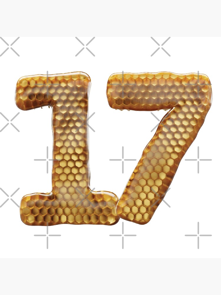 "17 Number 3d Honey Numbers Font" Poster by HelloFromAja | Redbubble