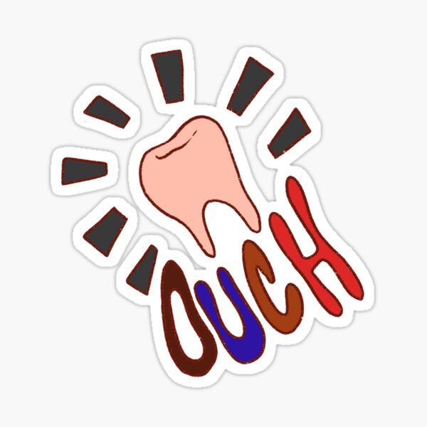 "Tooth Ache (V.2)" Sticker for Sale by artenigmaa | Redbubble