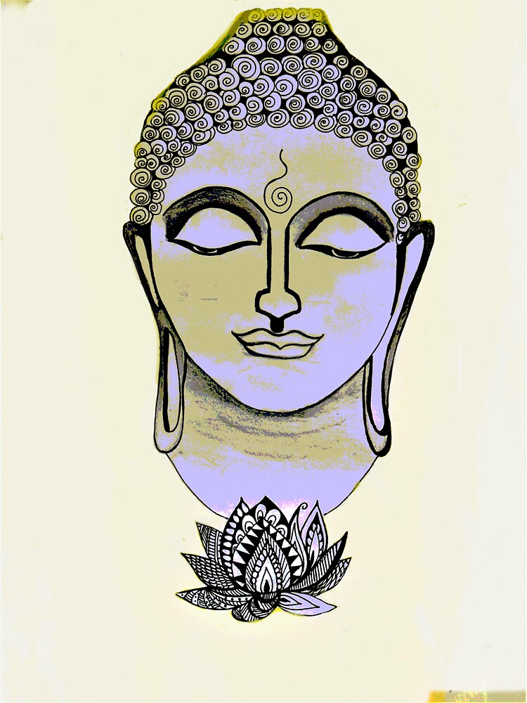 "Serenity - Gautam Buddha" Sticker by NikhitaArorah | Redbubble