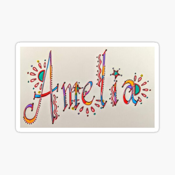"Amelia" Sticker by RainbowOma | Redbubble