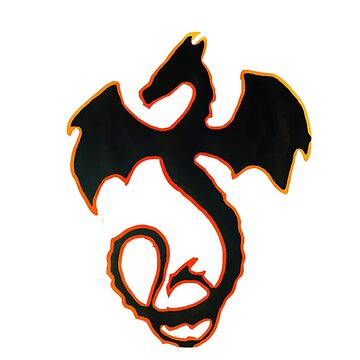 "Dragon with flame outline" Sticker for Sale by Jayson Gaskell | Redbubble