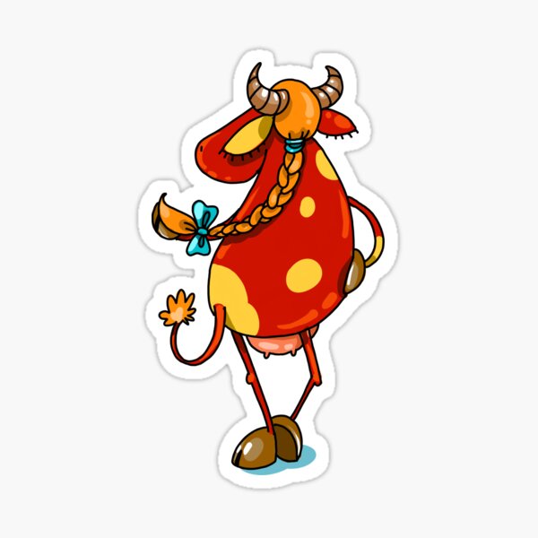 "Funny Cow Sticker" Sticker by amersoliman | Redbubble
