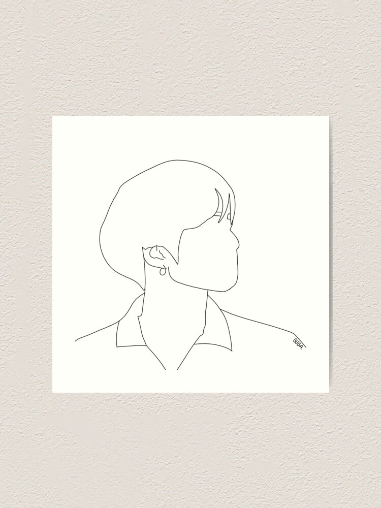 "Suga/ Agust D line art minimalist" Art Print by miapopart | Redbubble