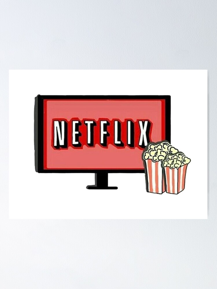 "Netflix and Popcorn" Poster for Sale by leojean96 | Redbubble