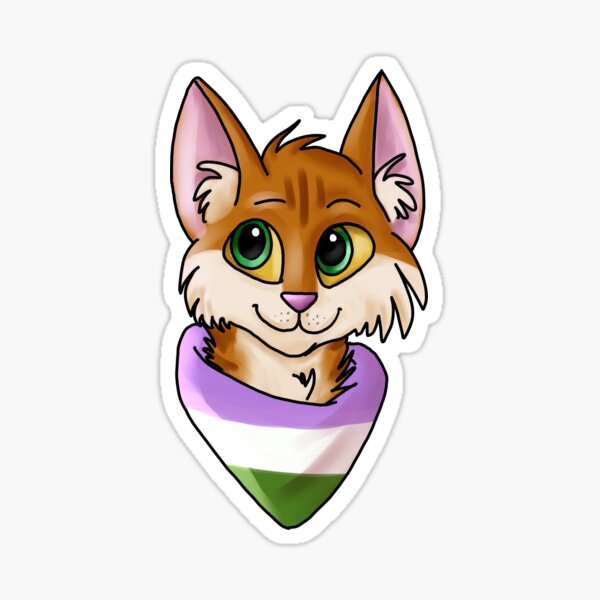 "Pride Cat - Genderqueer" Sticker for Sale by TookFluff | Redbubble