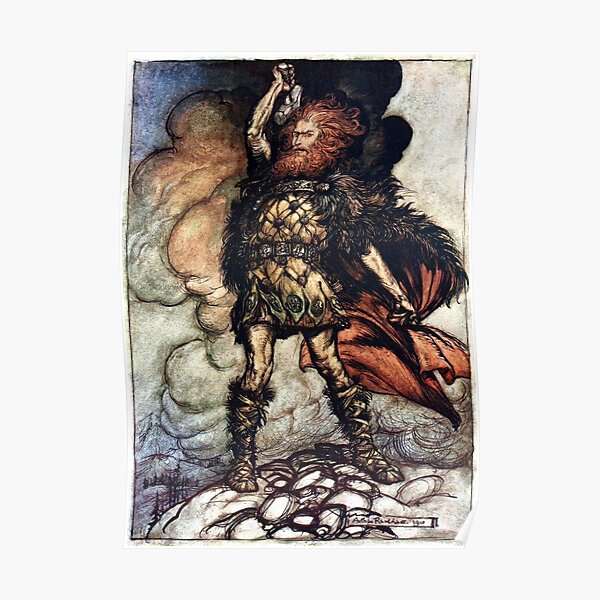 "Thor - Donner summons the storm clouds - Arthur Rackham" Poster for ...