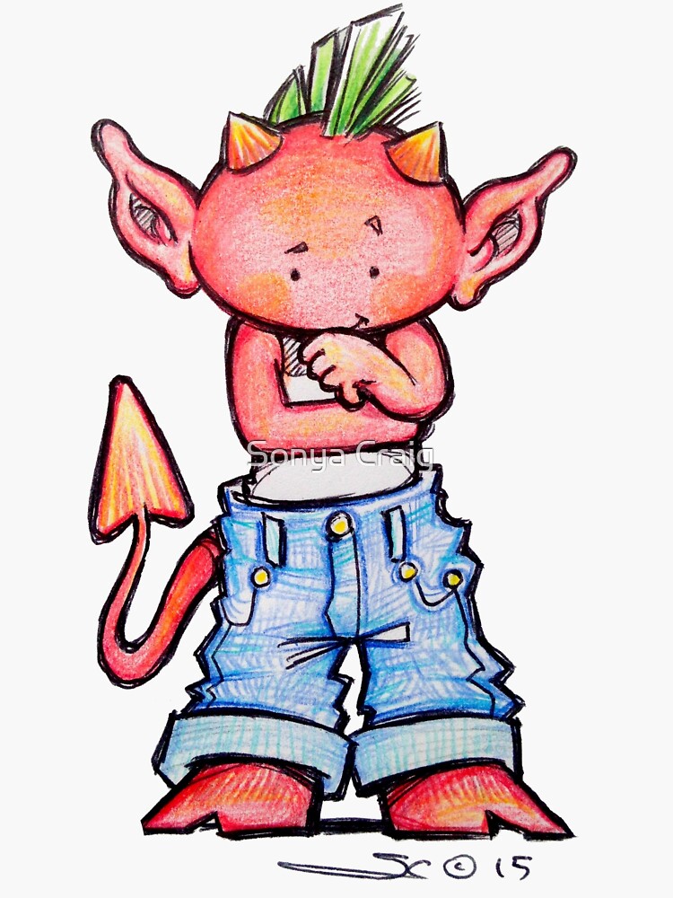 "Devil Dude" Sticker for Sale by SonyaCraig15 | Redbubble