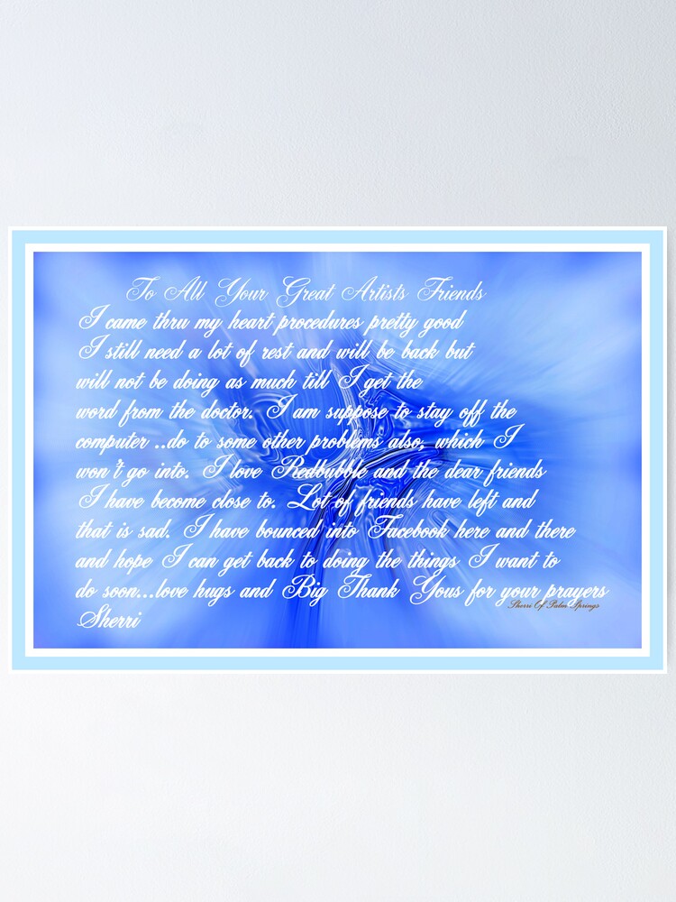 "THANK YOU SO MUCH FOR YOUR PRAYERS AND COMMENTS" Poster by MIRAGEGAL ...