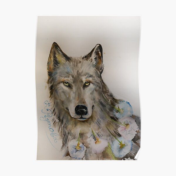 "Watercolor drawing of a predatory wolf." Poster by Art-Antares | Redbubble