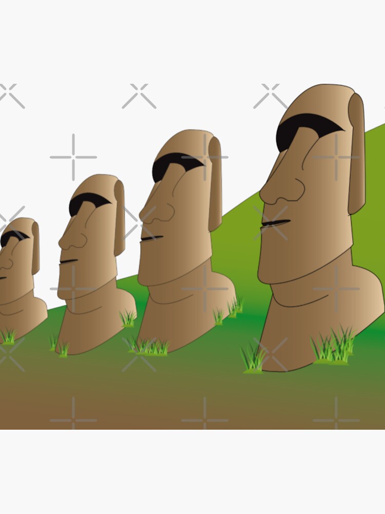 "moai" Sticker for Sale by Lucky-Catty | Redbubble