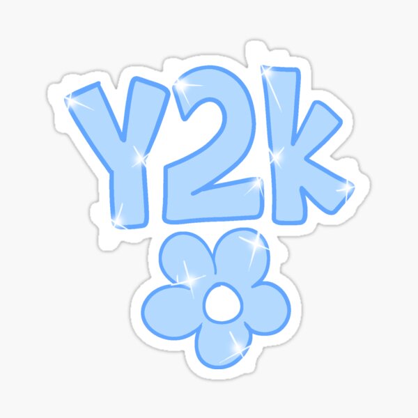 "Blue Y2K Letters" Sticker by gross-girl99 | Redbubble