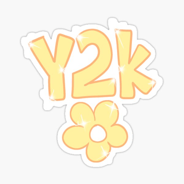 "Yellow Y2K Letters" Sticker by gross-girl99 | Redbubble