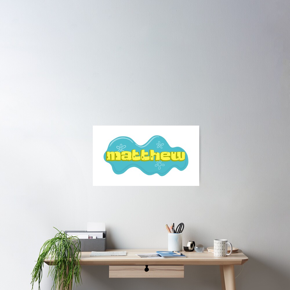 Póster « Nombre del niño Matthew en estilo de dibujos animados Bob ...