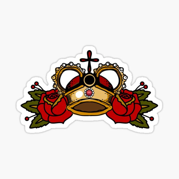 "Weird krown with flowers" Sticker for Sale by silverorlead | Redbubble