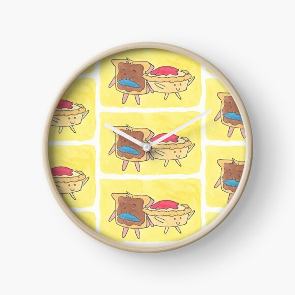 "Mr.Vegemite toast and Mr.Pie" Clock for Sale by SpaceWhaleRid3r ...