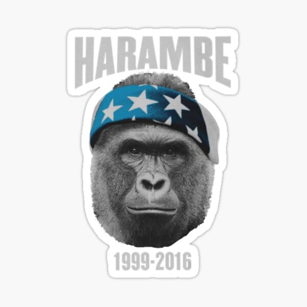 "Harambe" Sticker for Sale by jordan5L | Redbubble