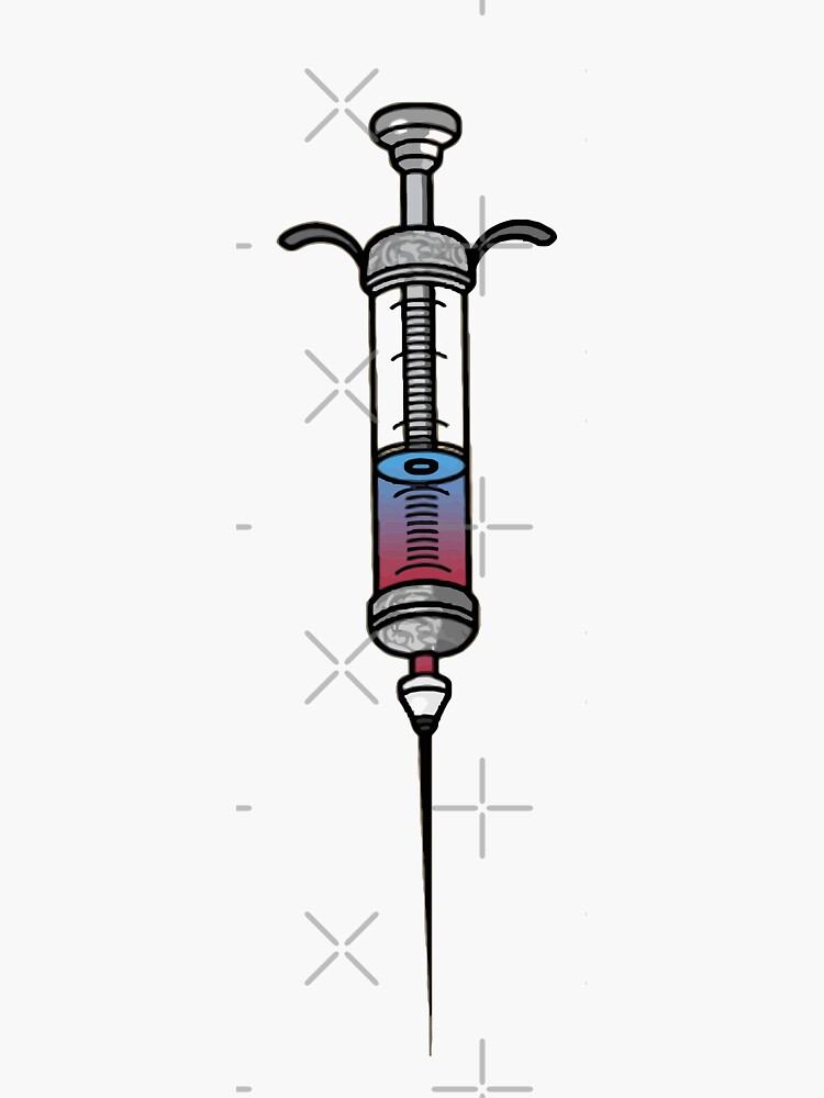 "Funny doctor Syringe" Sticker for Sale by silverorlead | Redbubble