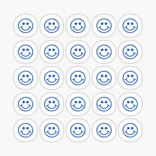 "Cute smiley face blue" Sticker for Sale by OkihanaShop | Redbubble
