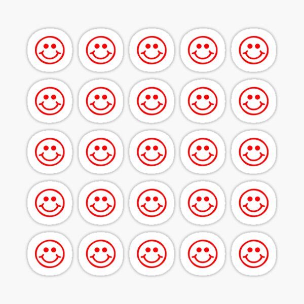 "Cute smiley face red" Sticker for Sale by OkihanaShop | Redbubble