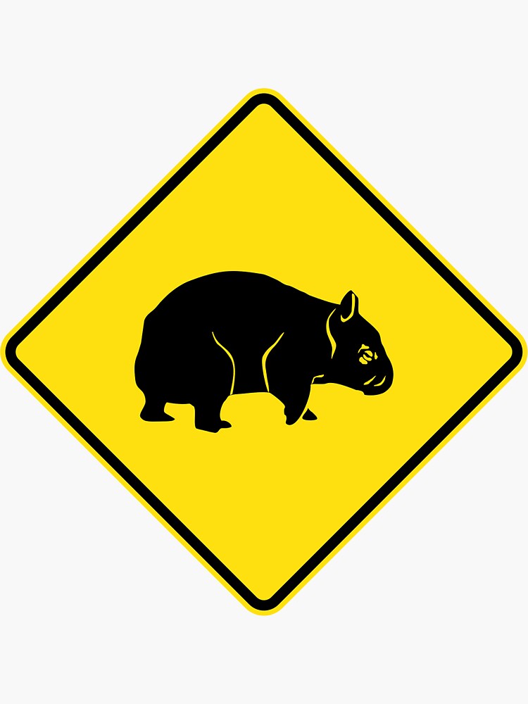 "Australian wombat sign" Sticker by Damoncounahan | Redbubble