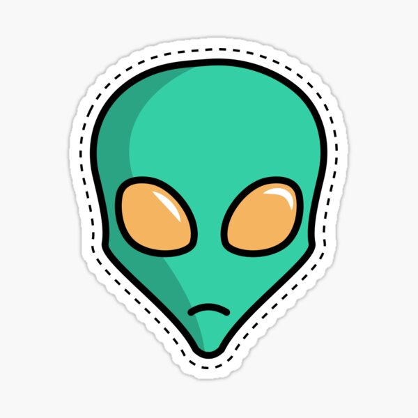 "Alien face" Sticker for Sale by ThrowBack-Clot | Redbubble