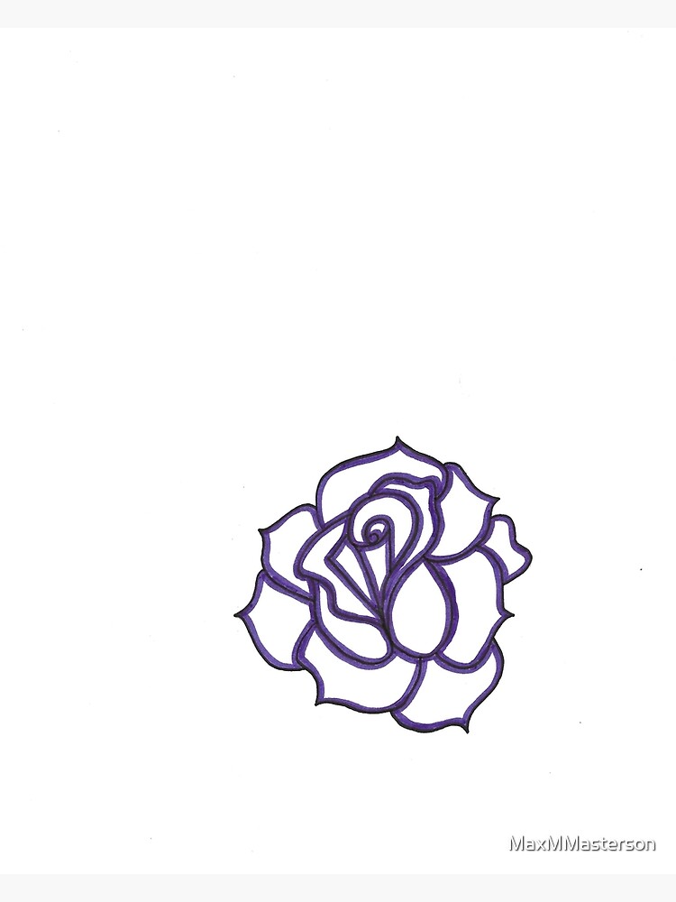 "Purple Rose Drawing Outline" Art Print for Sale by MaxMMasterson ...