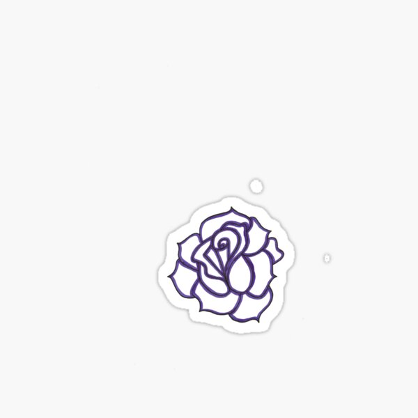 "Purple Rose Drawing Outline" Sticker for Sale by MaxMMasterson | Redbubble