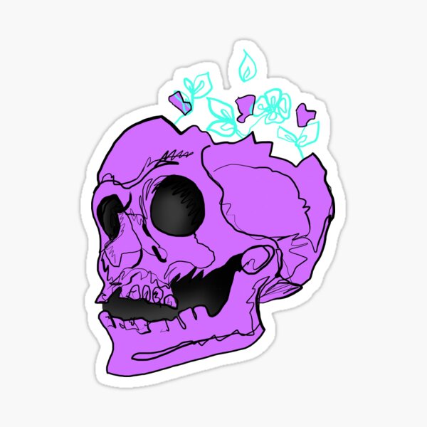 "Neon skull" Sticker for Sale by simcat13 | Redbubble