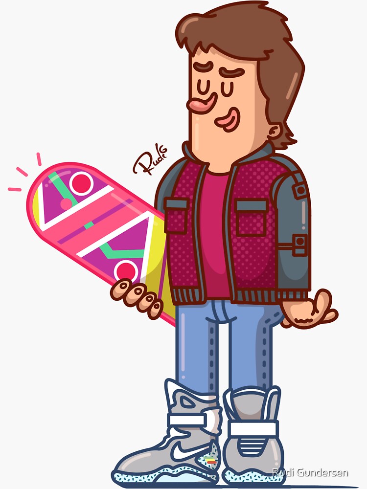 "Marty McFly" Sticker for Sale by rudigundersen | Redbubble