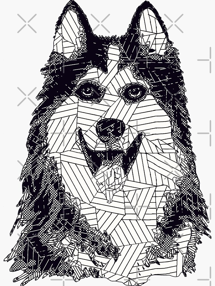 "Siberian Husky printable Geometric wall art" Sticker for Sale by ...