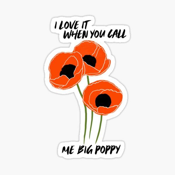 "I love it when you call me Big Poppy | Big Poppa | Poppies Sticker ...