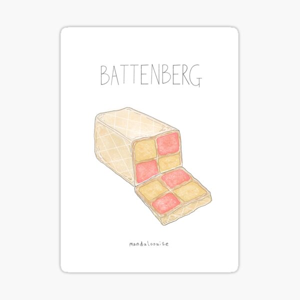 "Battenberg Cake" Sticker for Sale by mandalouise | Redbubble
