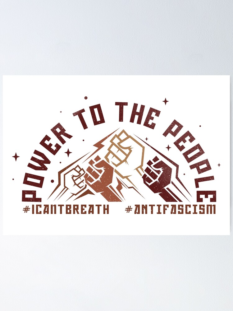 "Power to the People fist face " Poster by opippi | Redbubble