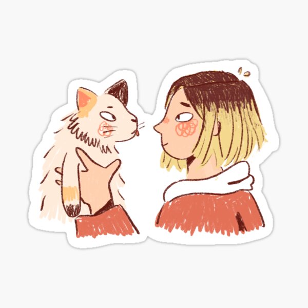"kenma with cat" Sticker for Sale by allciie | Redbubble