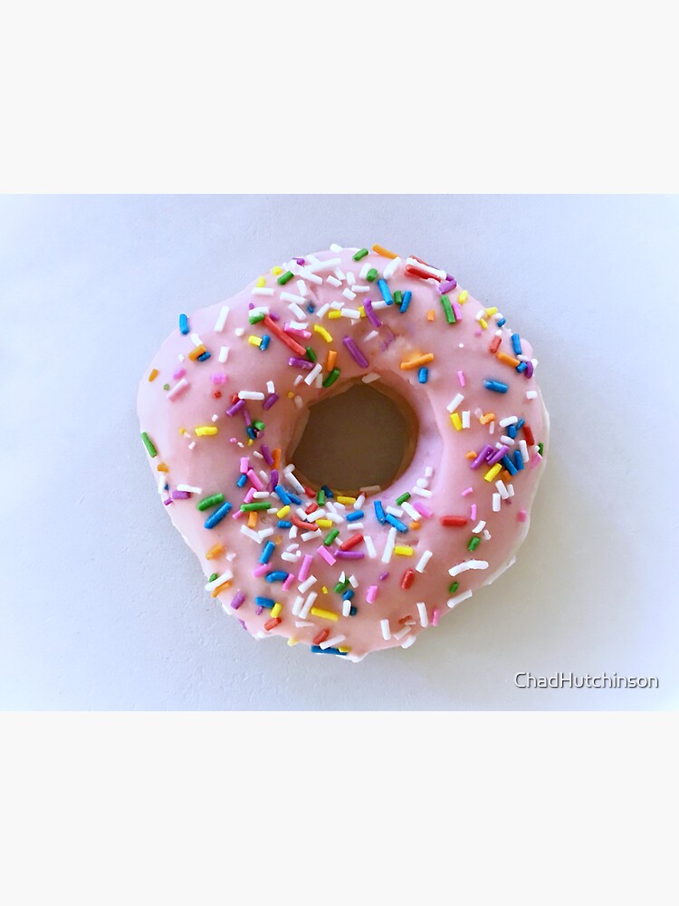 "Pink iced donut with colorful sprinkles" Sticker by ChadHutchinson ...