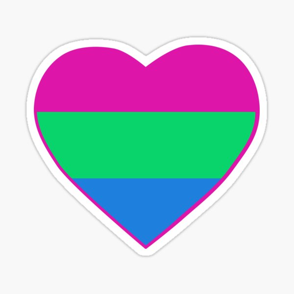 "Pride Flag Heart Polysexual" Sticker by Vanum-Chan | Redbubble