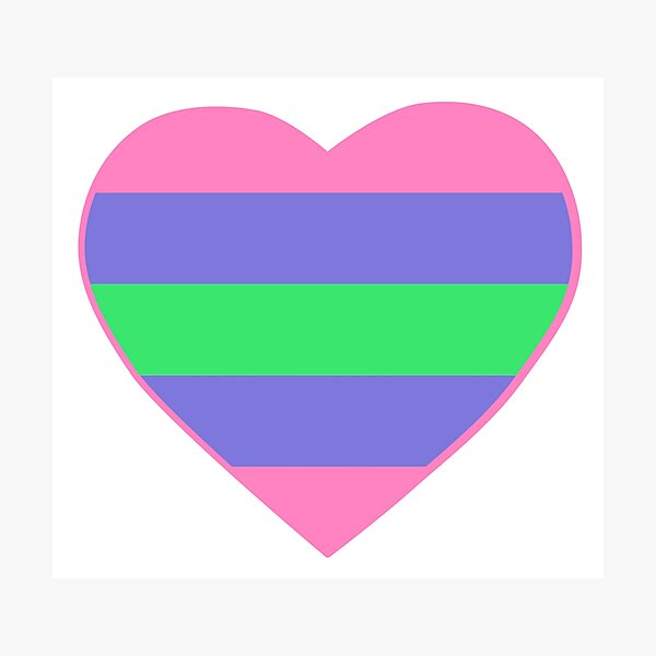 "Pride Flag Heart Trigender" Photographic Print by Vanum-Chan | Redbubble
