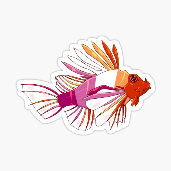 "Lesbian Lionfish" Sticker for Sale by Sherlovi | Redbubble