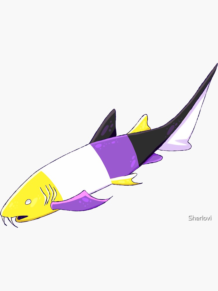 "Nonbinary Nurse Shark" Sticker for Sale by Sherlovi | Redbubble