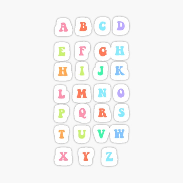 "Alphabet (Vsco style)" Sticker by Daniela-2504 | Redbubble