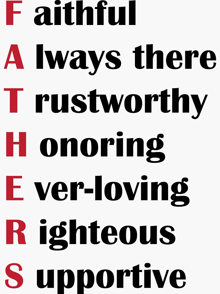 "Fathers Acronym - Father's Day Design" Sticker for Sale by ...