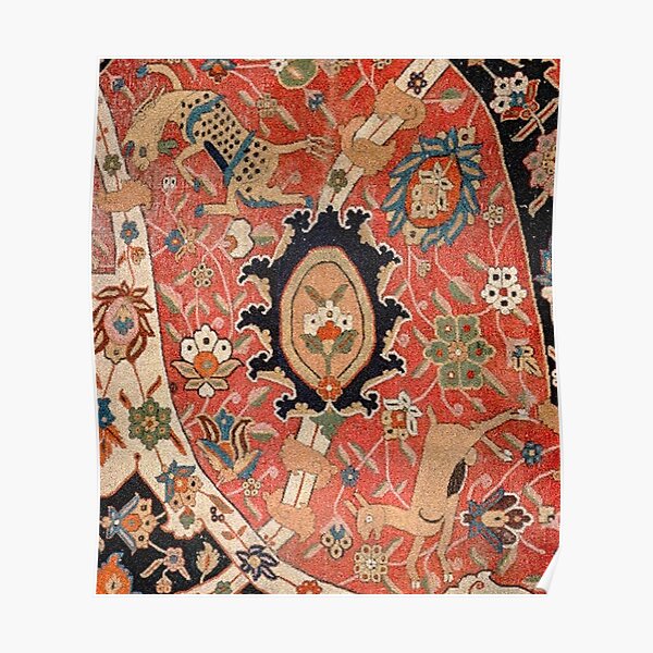 "Arabesque Floral III | Early 17th Century Rich Colors Interlaced Blue ...