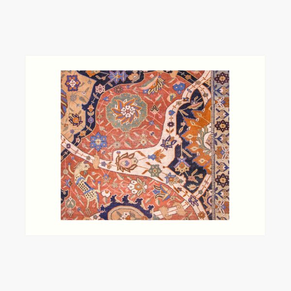 "Arabesque Floral IV | Early 17th Century Rich Colors Interlaced Blue ...