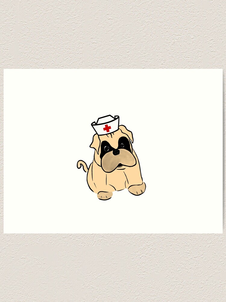 "Pug dog nurse" Art Print for Sale by Meeechelle | Redbubble