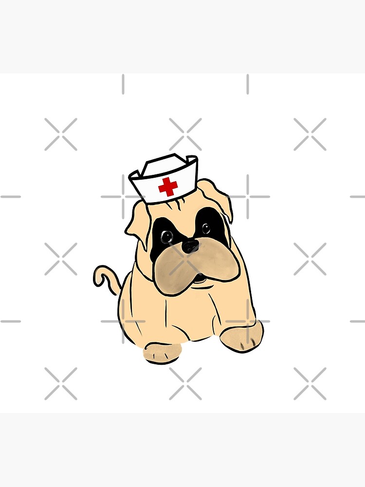 "Pug dog nurse" Art Print by Meeechelle | Redbubble