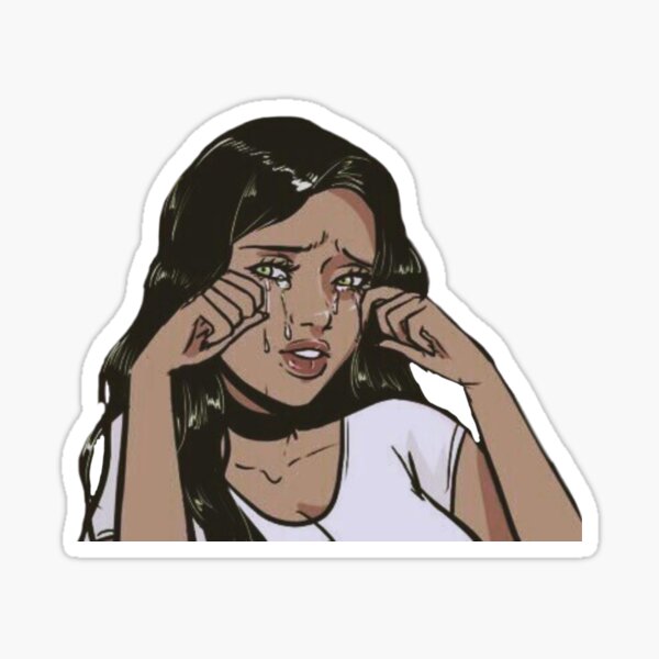 "Sad comic girl" Sticker for Sale by aestheticjas | Redbubble