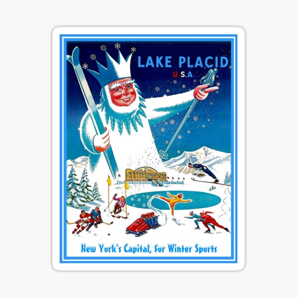 "LAKE PLACID : Vintage Winter Sports Travel and Tourism Advertising ...