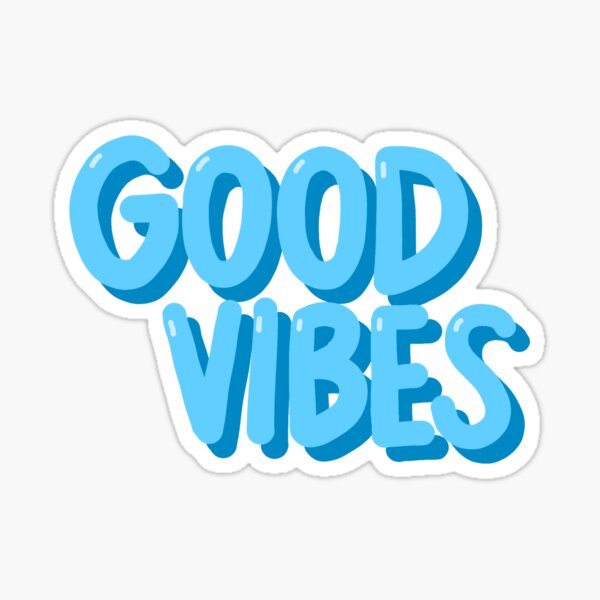 "GOOD VIBES Bubble Letters" Sticker for Sale by collegegals | Redbubble